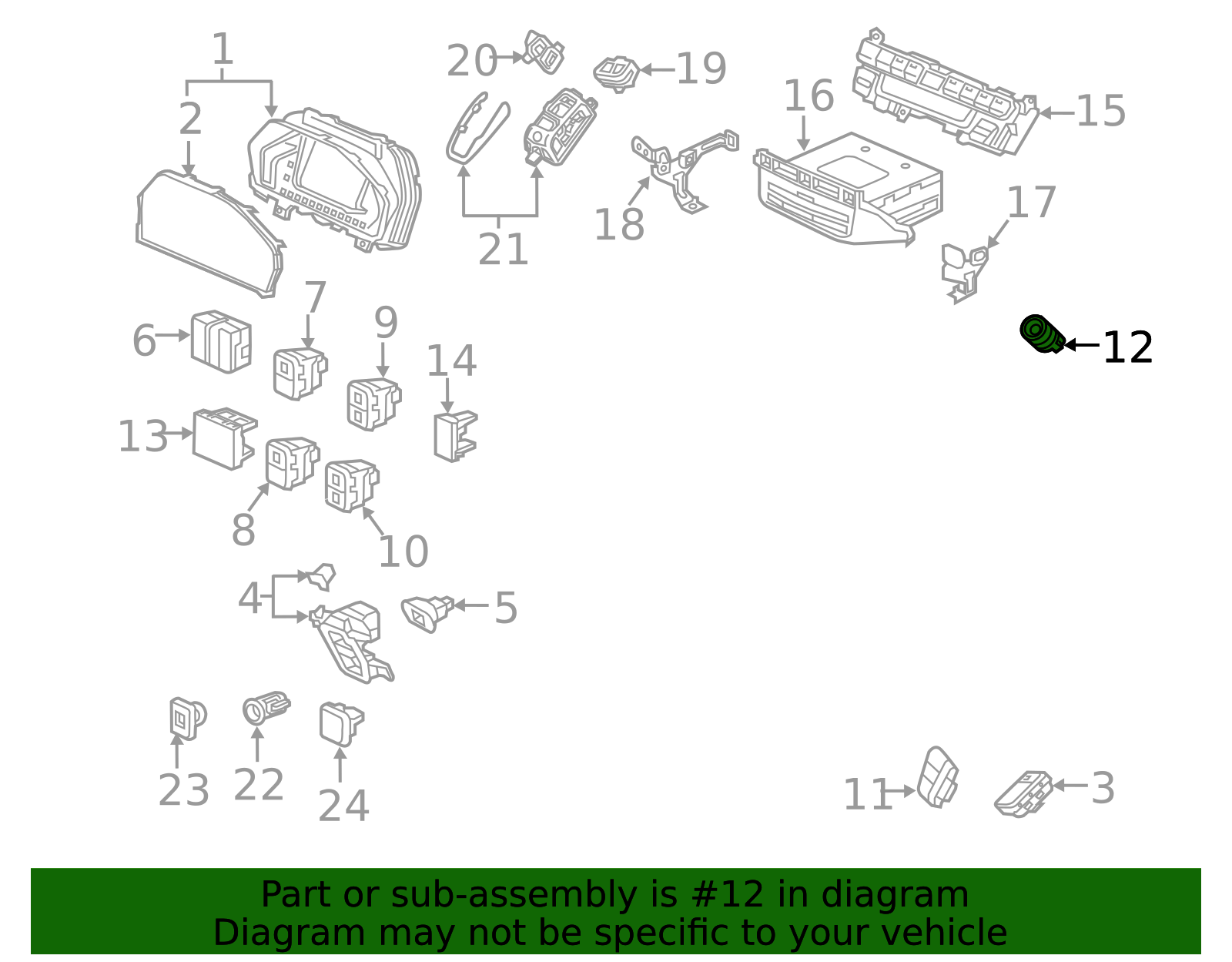 OEM 2016-2025 Honda Power Switch 35881-TBA-A01 | Honda Automotive Parts