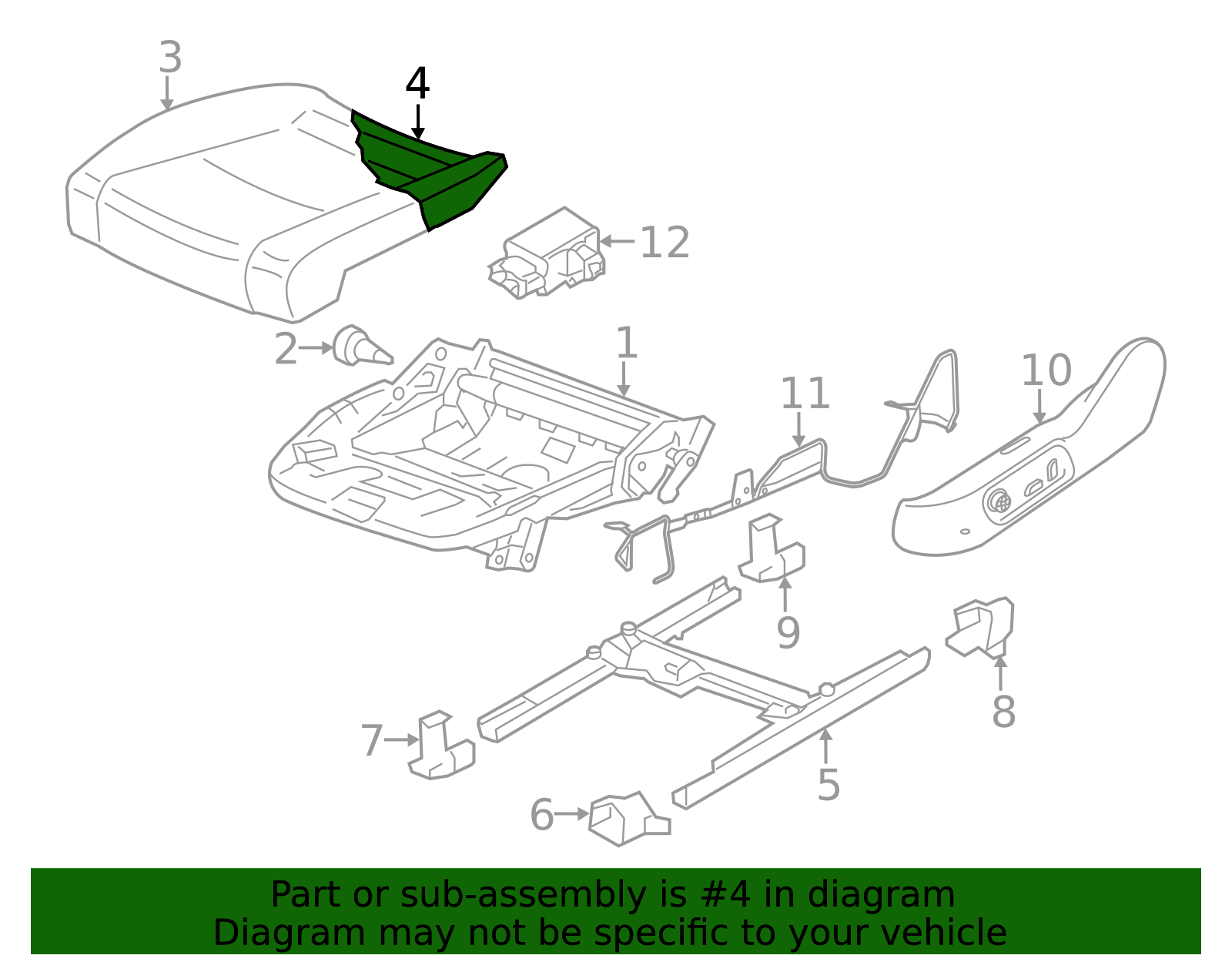 Seat Cushion Pad 3C8-881-375-K | VW Direct Auto Parts