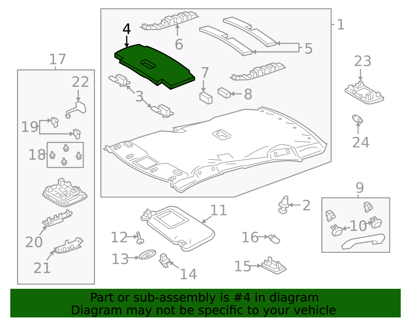 2019-2025 Toyota Corolla Headliner Insulator 63341-12381 | Toyota Parts ...