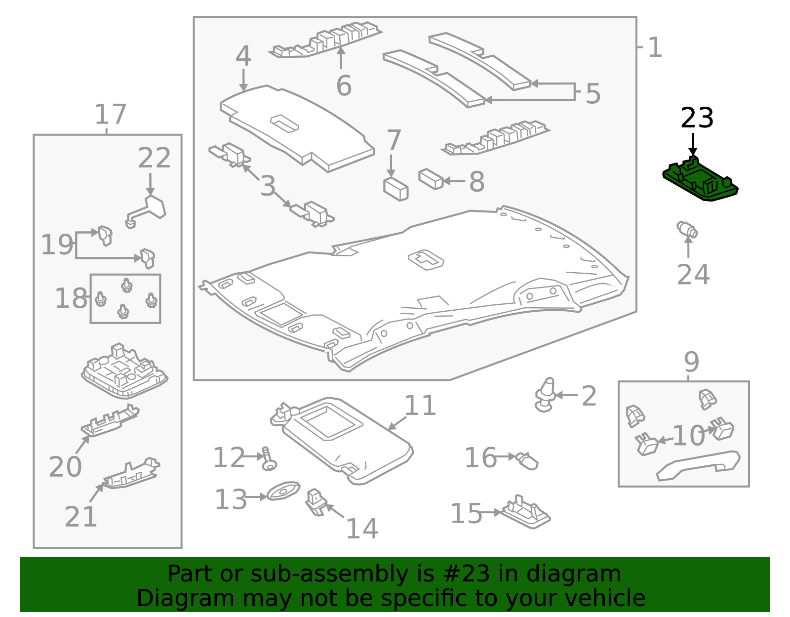 2020-2022 Toyota Corolla Dome Lamp Assembly 81240-12100-A9 | Toyota ...