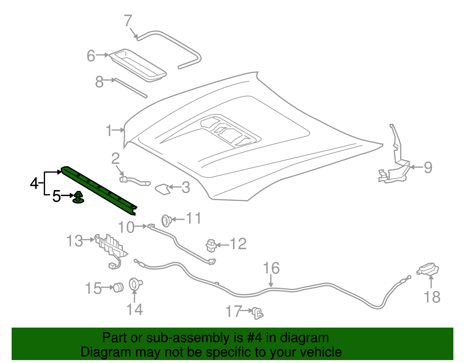 2016-2023 Toyota Tacoma Hood Seal 53381-04050 | Toyota Parts Center