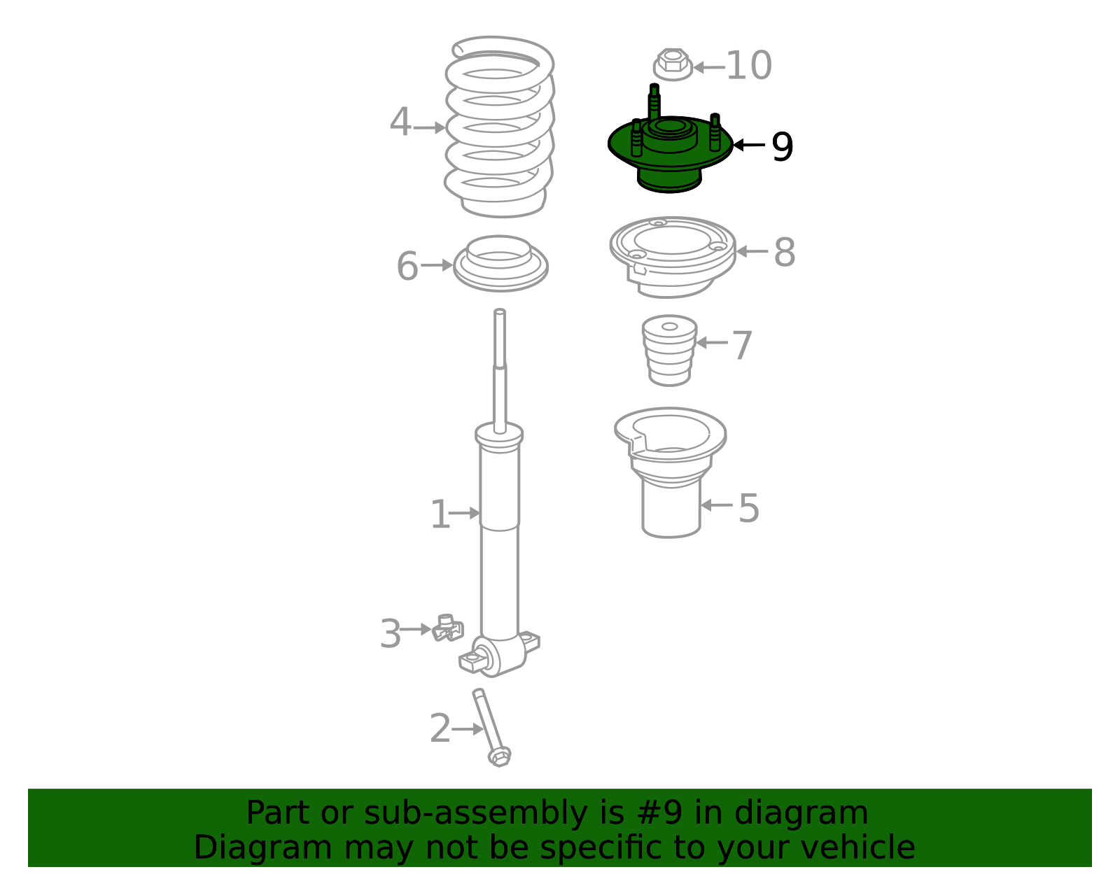 2014-2020 GM Front Upper Shock Absorber Mount 22826284 GM ...