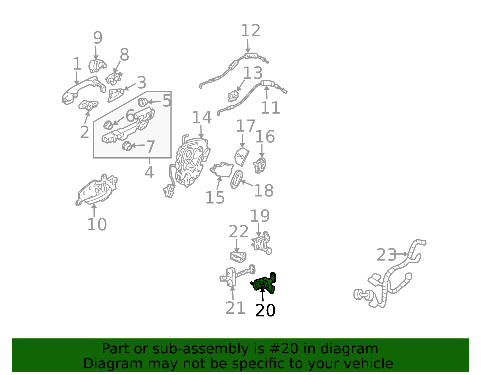 67920-SJA-A01ZZ - 2005-2012 Acura RL - Hinge, R Rear Door (Lower) | All ...