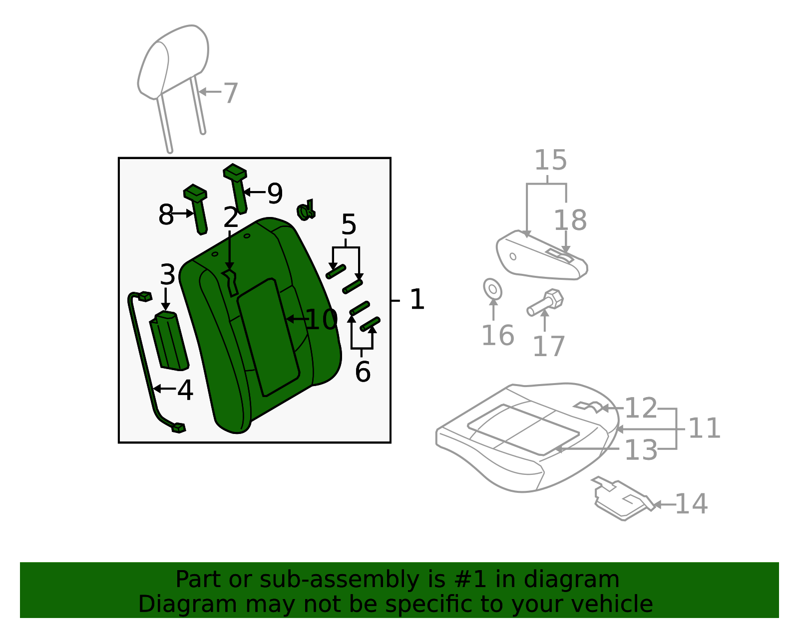 2008-2010 Mazda 5 Seat Back Assembly - Driver's Side (LH) CE51-88-180A-02 | TascaParts.com