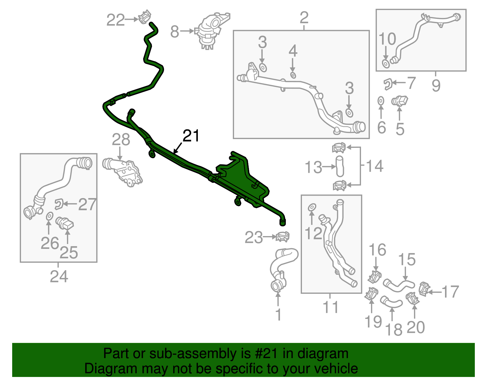 7P6-122-447-AJ - Reservoir Hose 2013-2015 Volkswagen Touareg ...