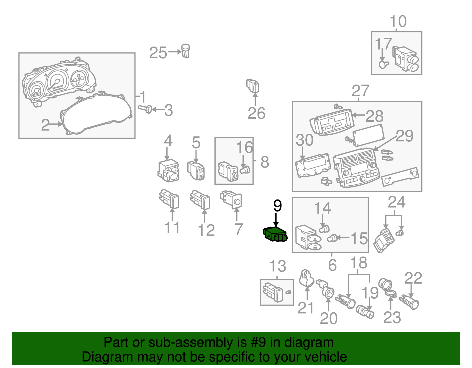2004-2010 Toyota Sienna Switch 84170-AE030 | Toyota Parts Center