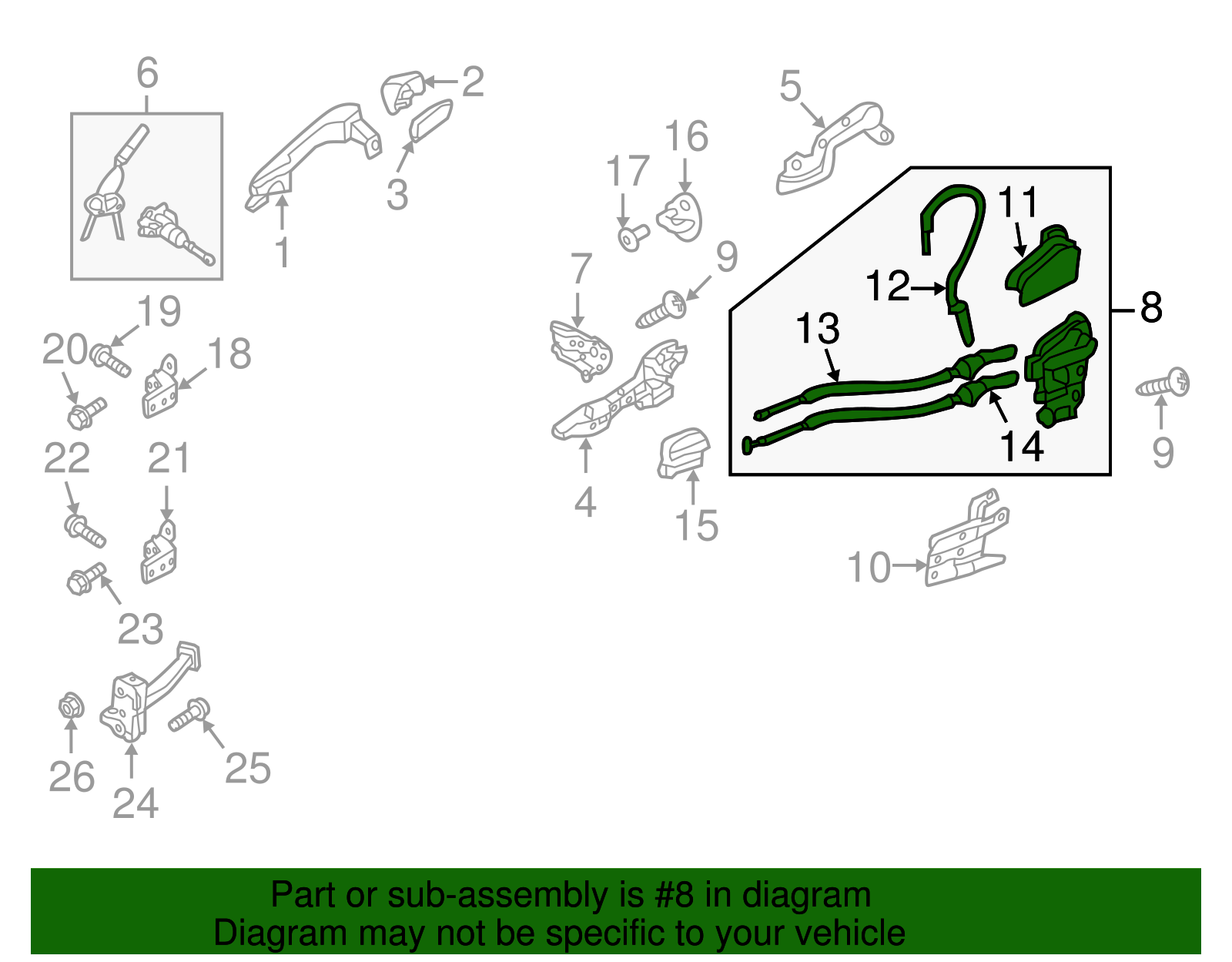 Genuine Latch Assembly for 2013-2019 Hyundai | Part# 81310-2W010 ...