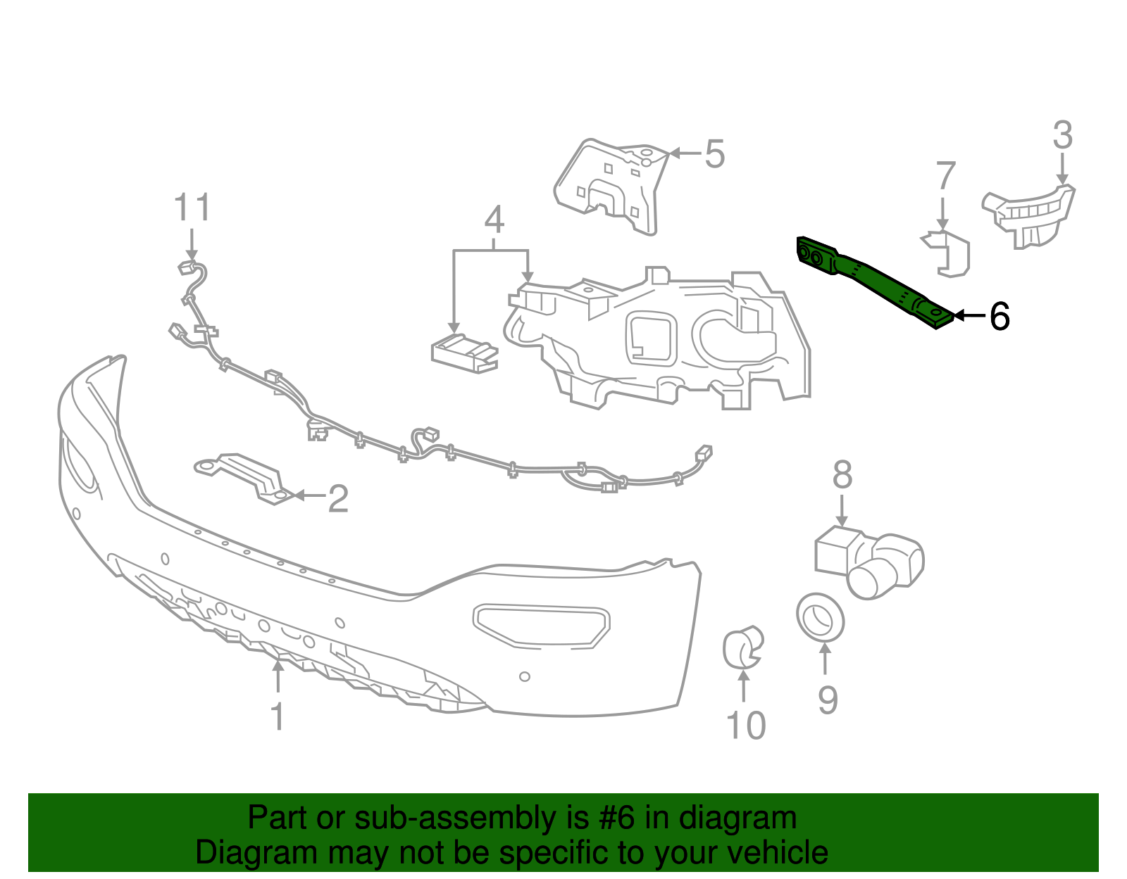 2014-2019 GM Front Driver Side Bumper Fascia Support Brace 22757267 ...