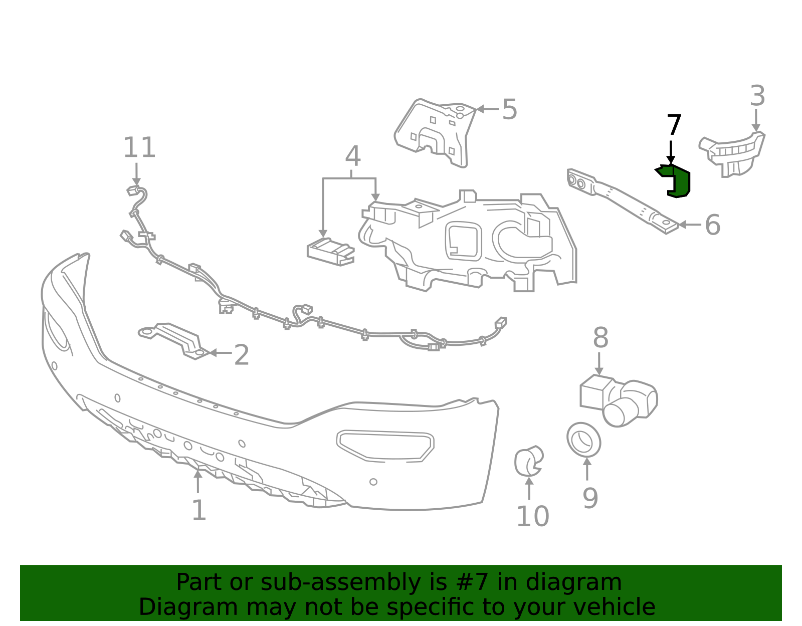 2016-2019 GMC Passenger Side Front Bumper Impact Bar Bracket 23381979 ...