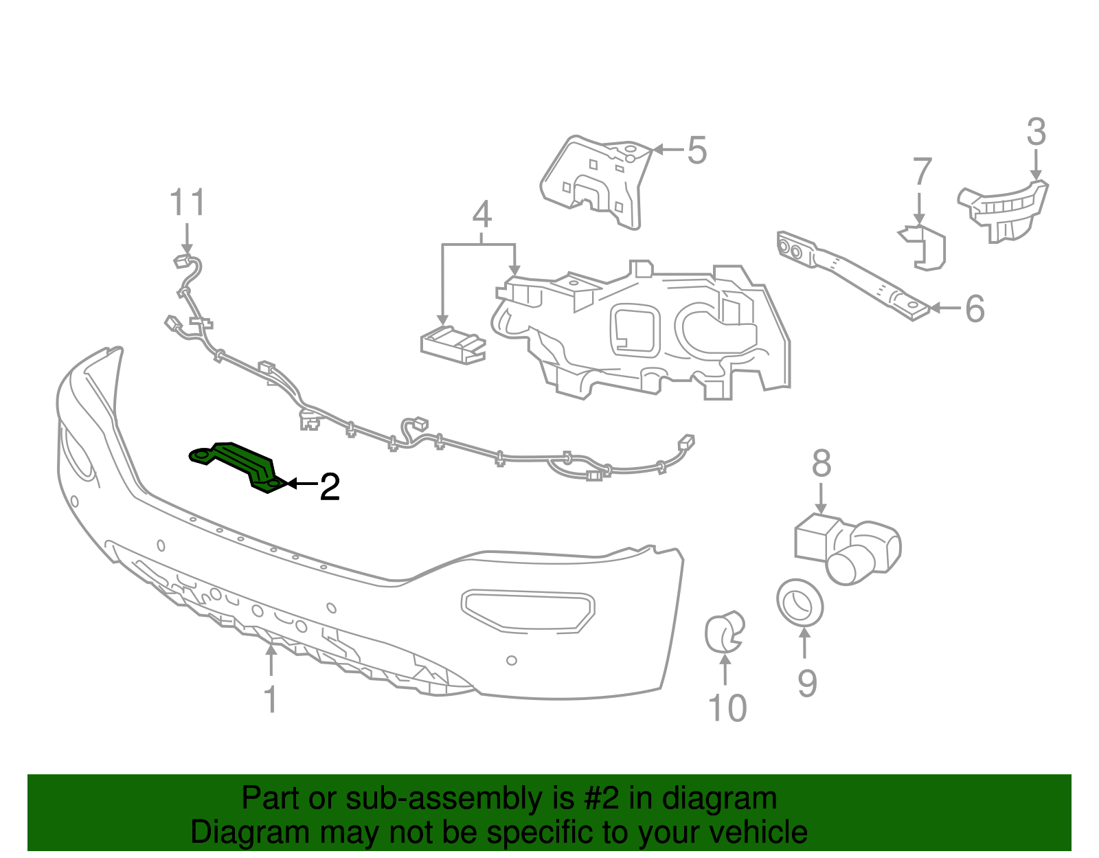 2014-2019 GMC Front Bumper Impact Bar Upper Bracket 23432146 GM ...