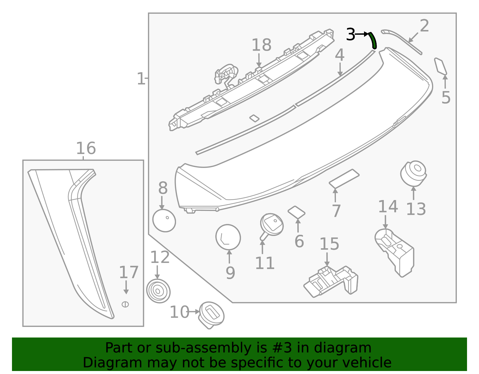 VA41-51-954 - 2023-2024 Mazda CX-50 - Rear Spoiler Outer Seal | Mazda ...