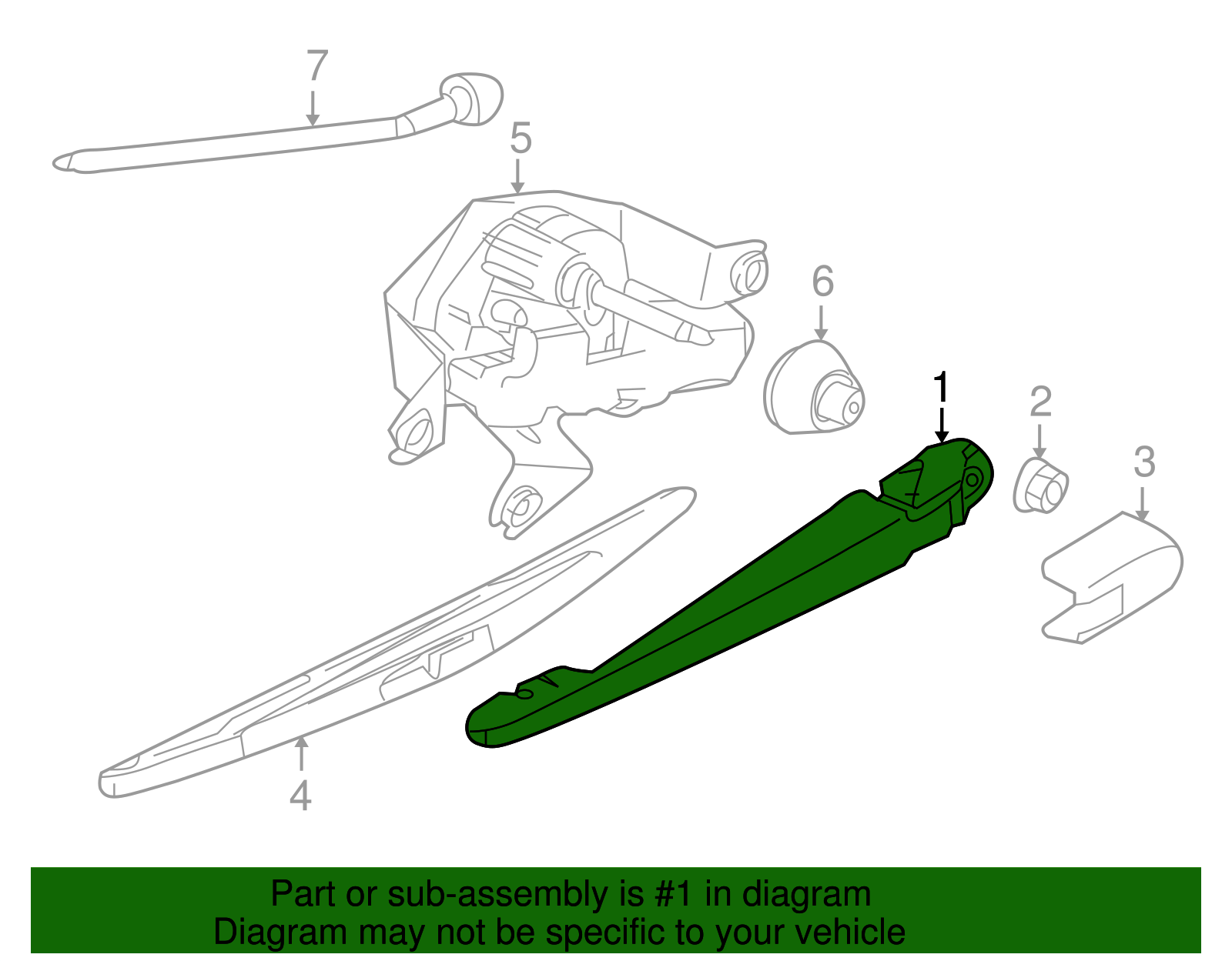 2009-2014 Nissan Wiper Arm 28781-1FC0A | Bill Kay Nissan Parts