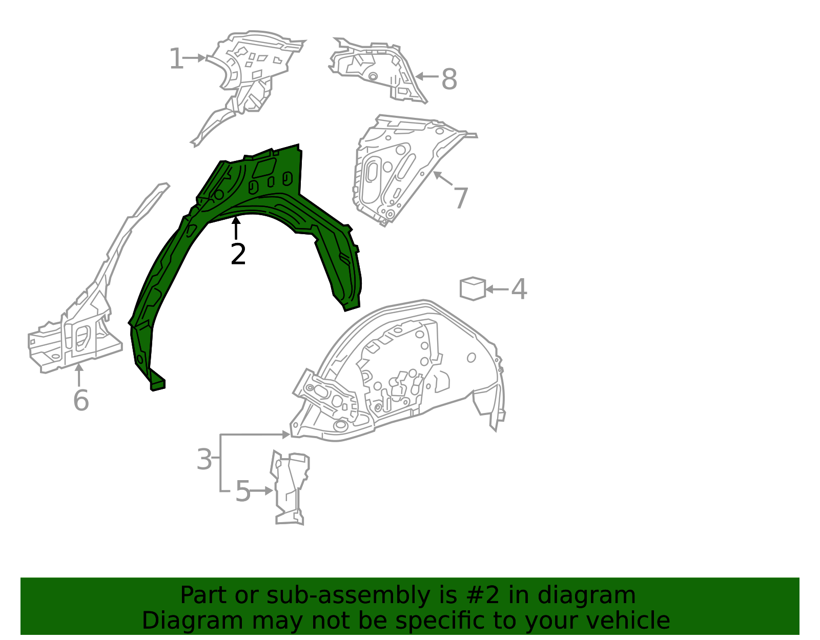 2018-2025 Toyota Camry Outer Wheelhouse 61632-06905 | Toyota Parts Center