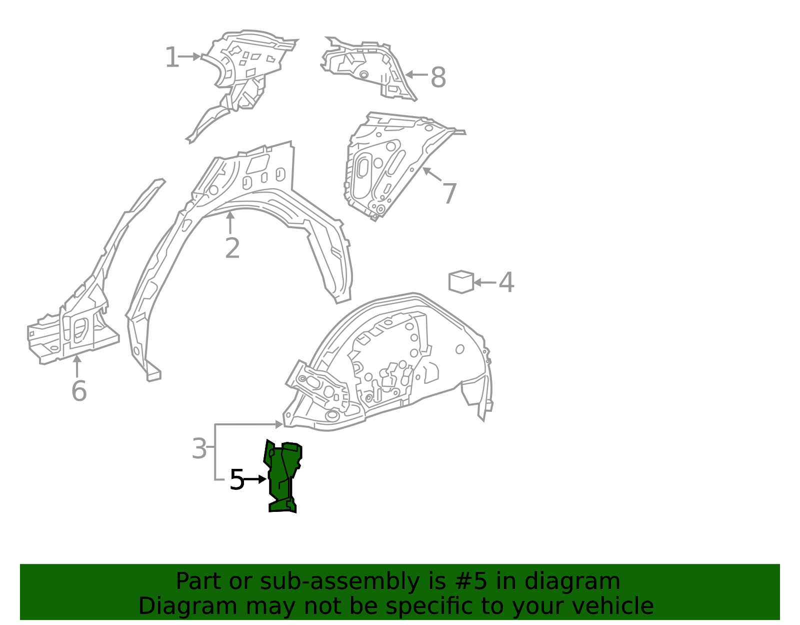 2018-2025 Toyota Camry Wheel Housing Bracket 61642-06140 | Olathe Toyota