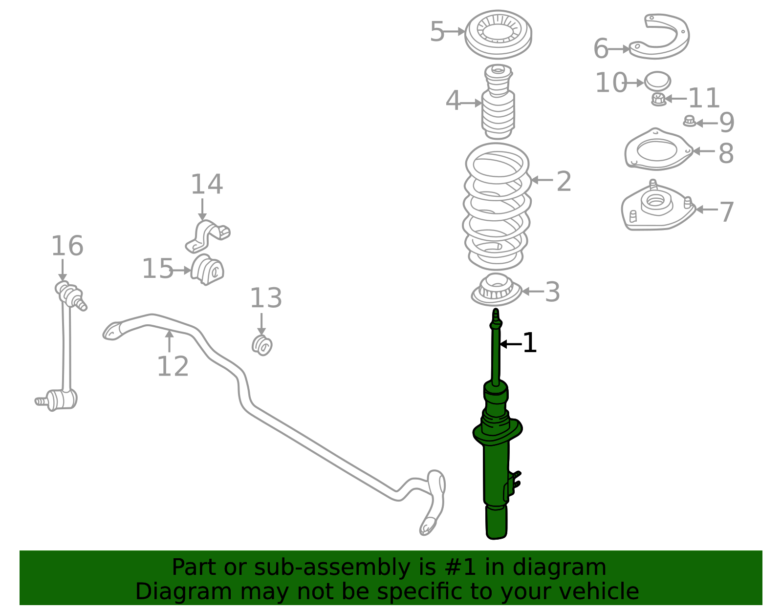 T003-34-700H - High-Quality Suspension Strut for AutoNation Parts
