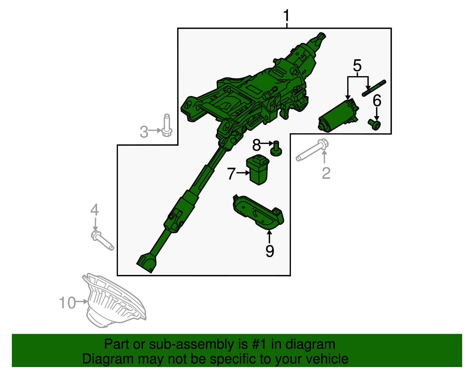 EJ7Z-3C529-H - Steering Column 2015-2019 Lincoln MKC | Ford Parts Direct