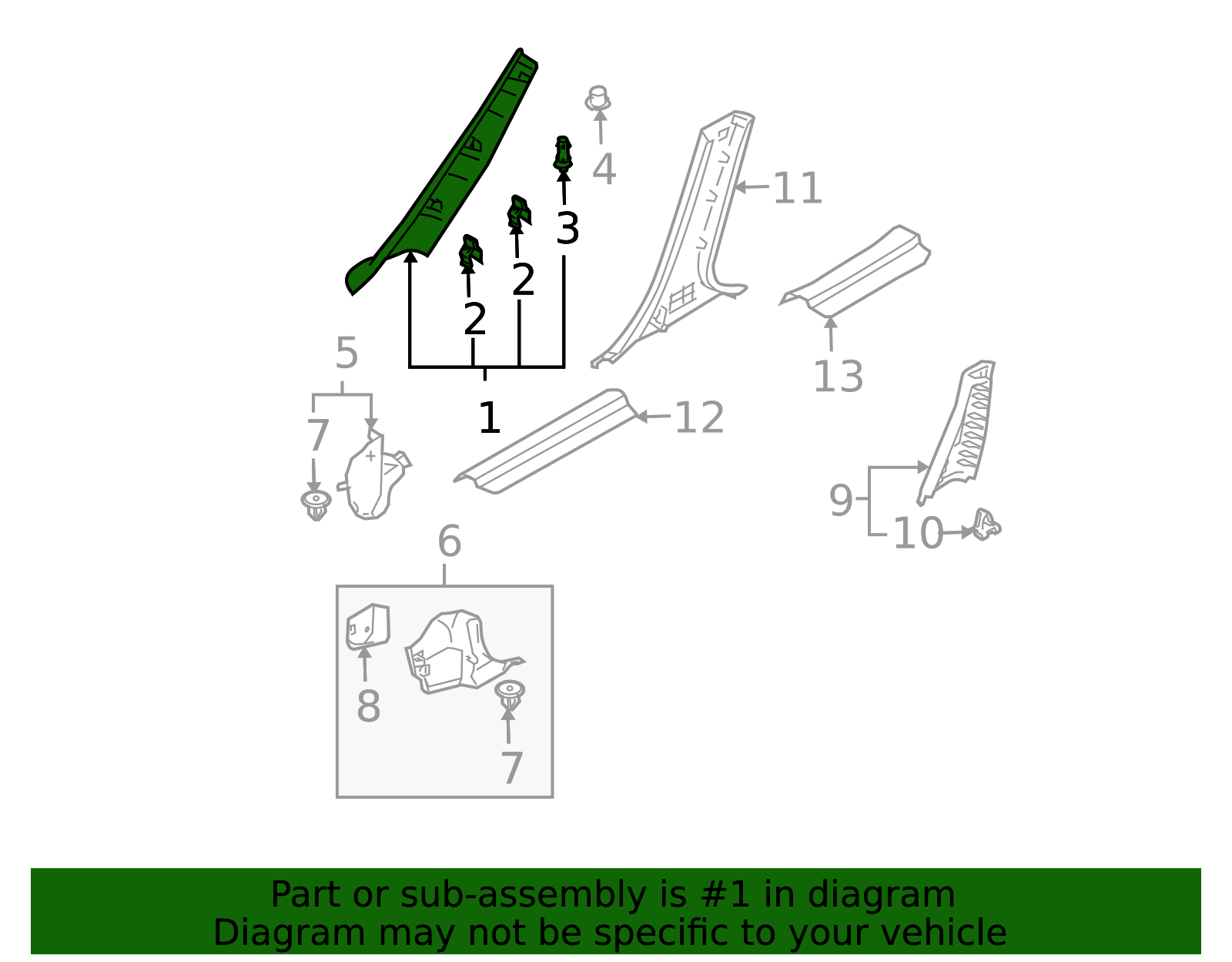 2003-2008 Mazda 6 Windshield Pillar Trim - Driver's Side (LH) GK2A-68 ...
