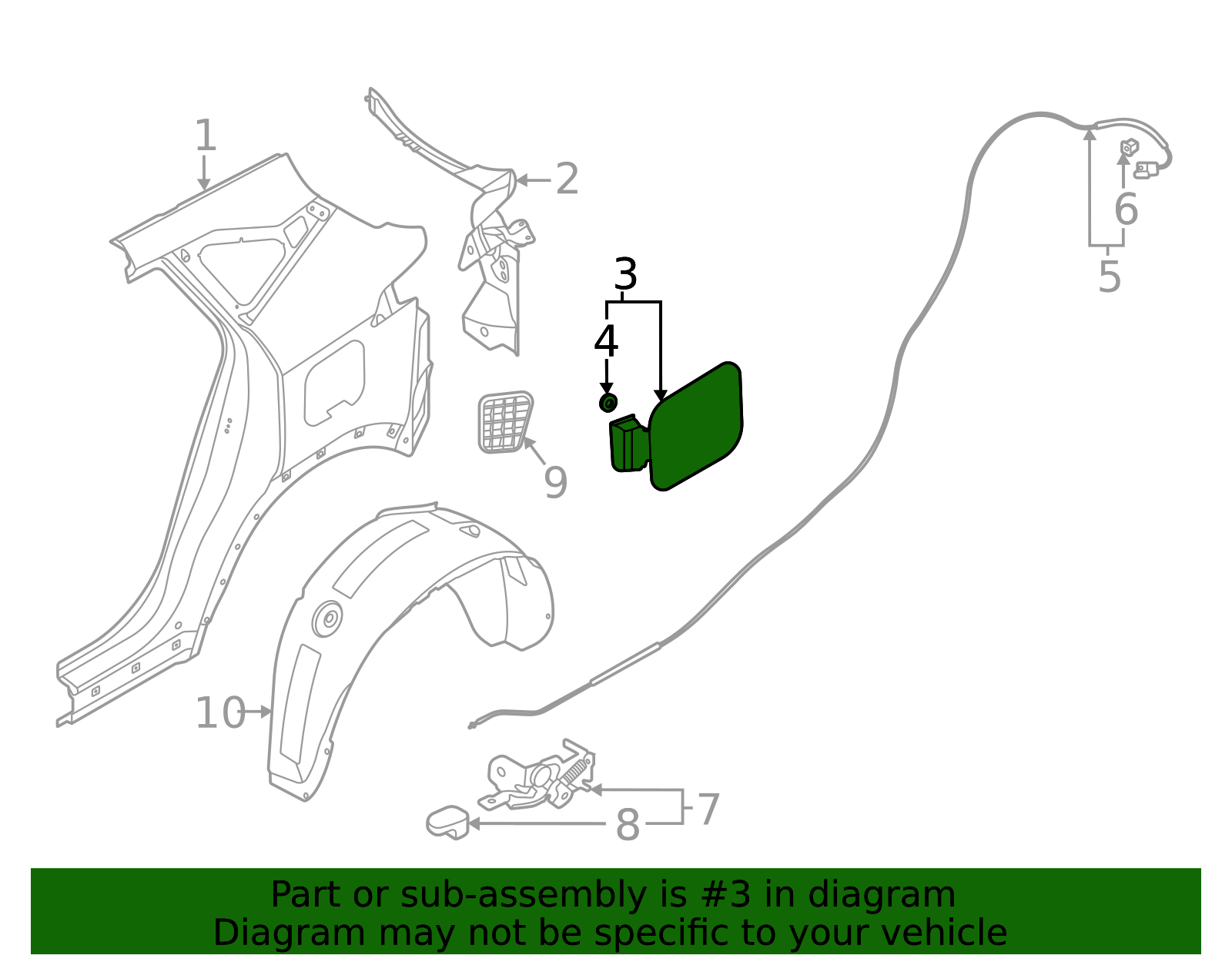 2021-2025 Kia Seltos Fuel Door 69510-Q5000 | QuirkParts