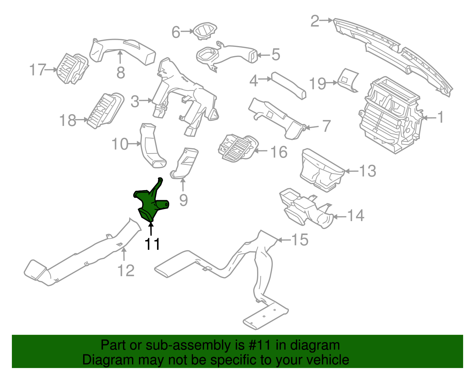 2010-2019 Ford | HVAC Duct Adapter | AG1Z-19B680-E | Walls' Ford Parts