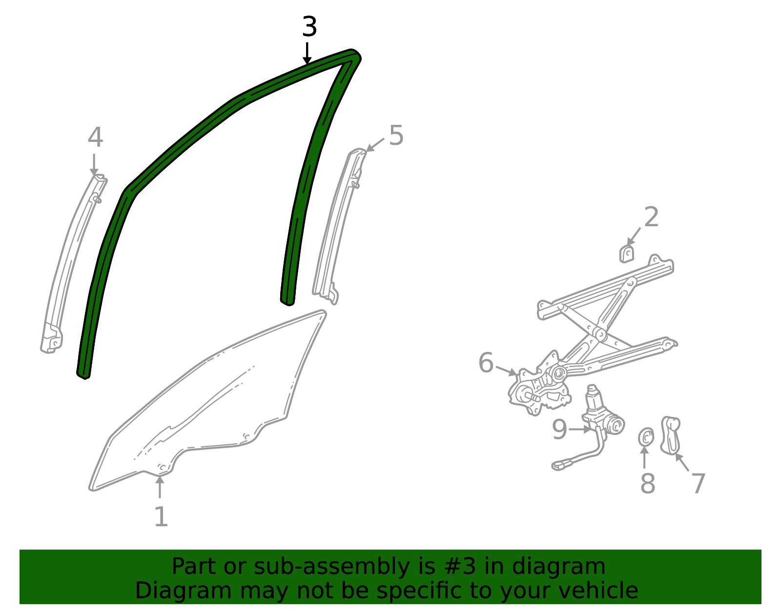 1997-2001 Toyota Camry Window Channel 68151-AA021 | Toyota Parts Center