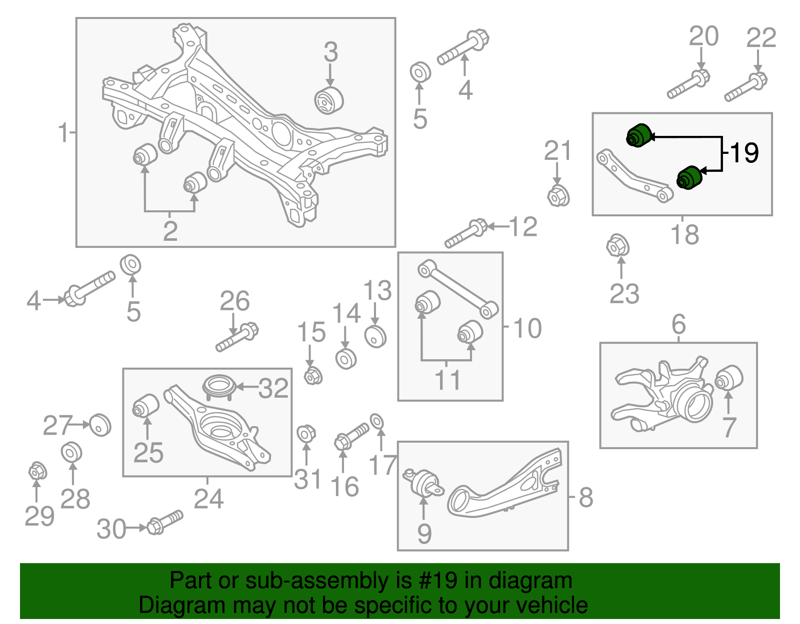 55118-2S100 - Upper Control Arm Bushing 2011-2016 Kia Sportage | Kia ...