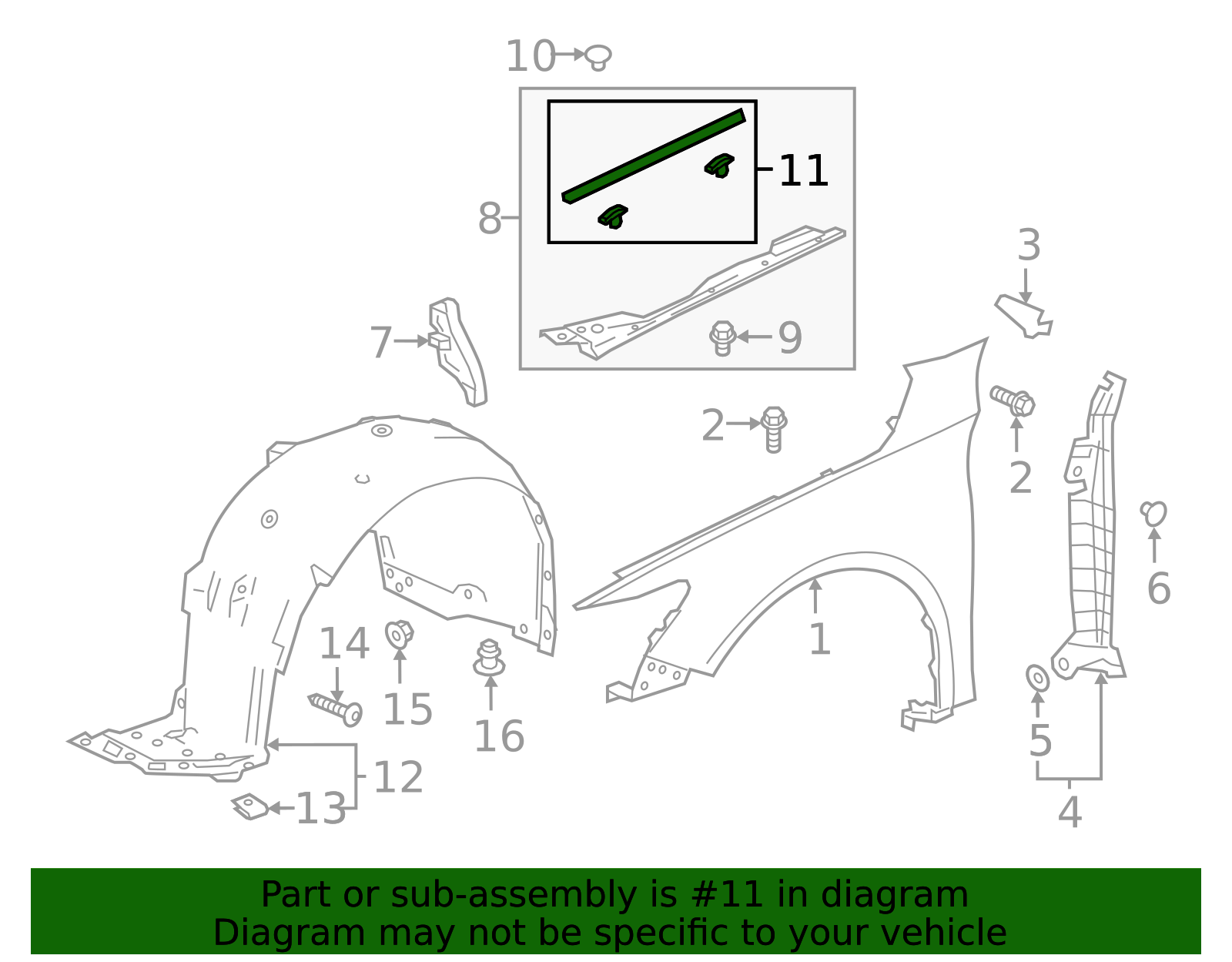 74108-TVA-A01 - 2018-2022 Honda Accord - Seal Front Fender Garnish ...