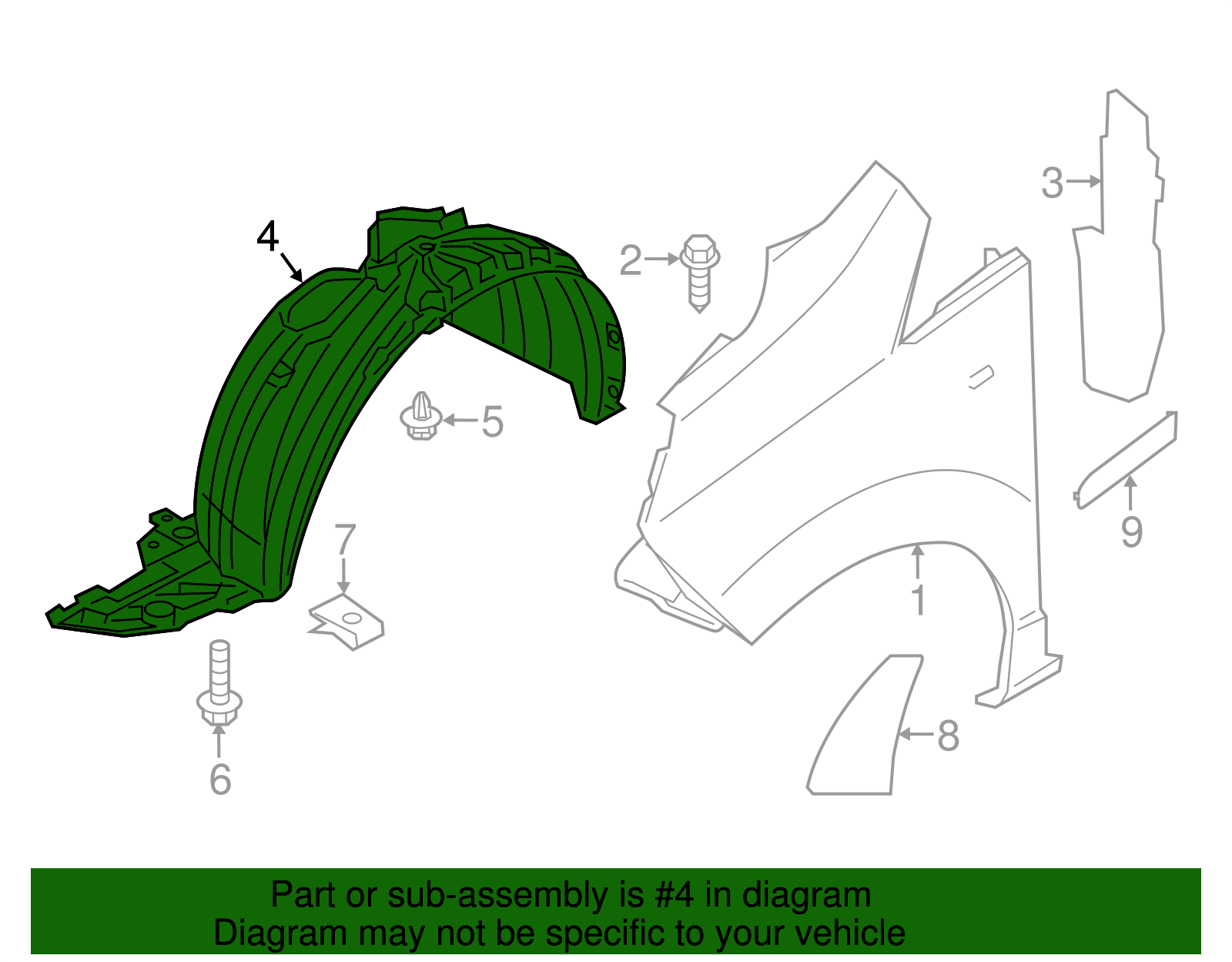 2013-2021 Nissan NV200 Fender Liner 63842-3LM0A | OEM Parts Online