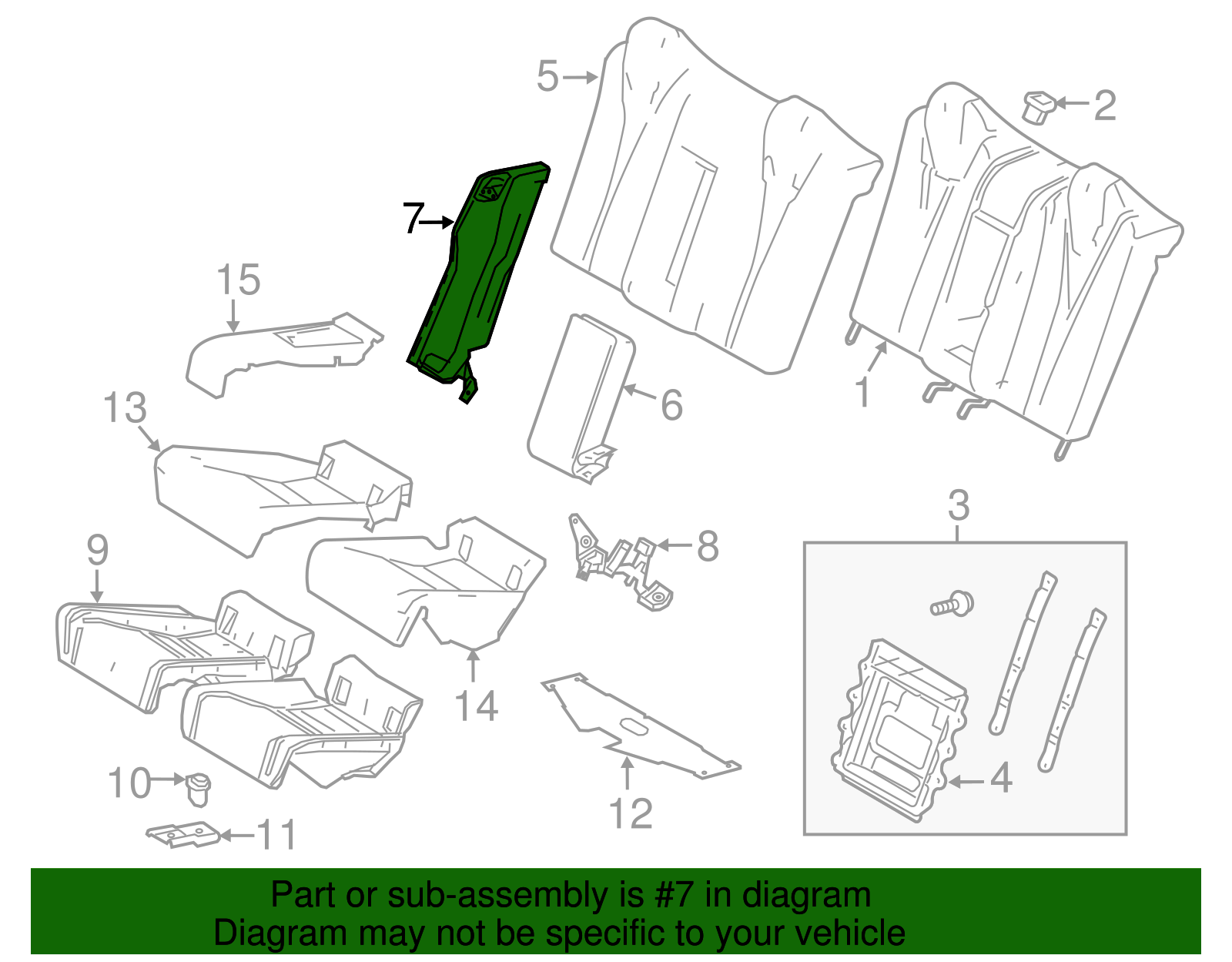 71550-24050-B2 - High-Quality Seat Back Bolster Assembly for 2015-2019 ...
