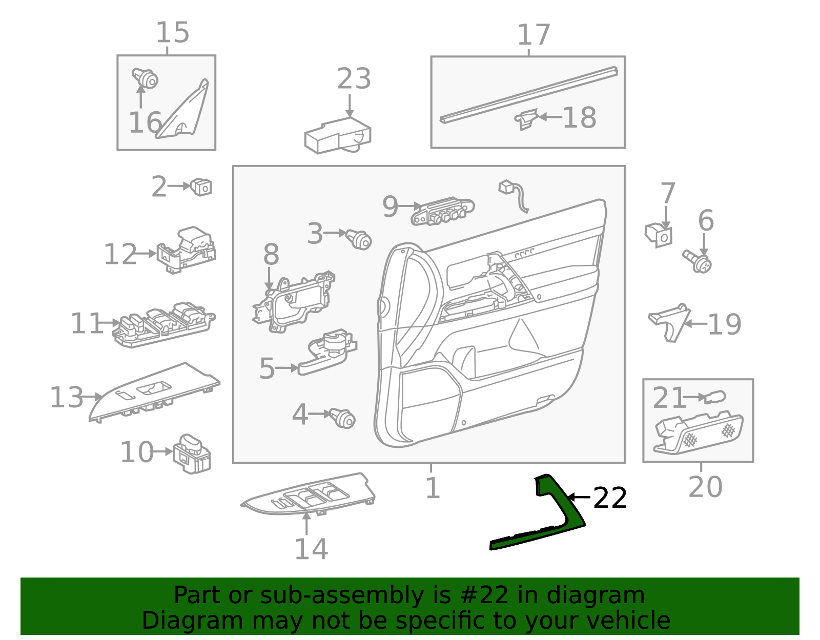 2016-2019 Toyota Land Cruiser Door Panel Handle Cover (Right) 74612 ...