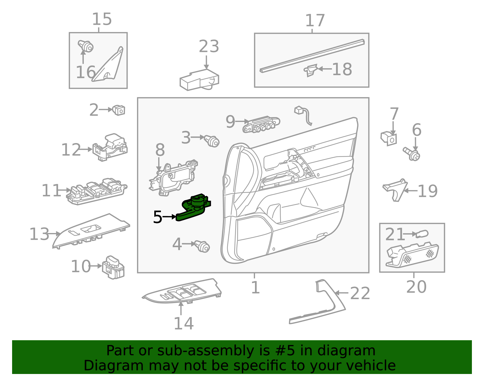2016-2021 Toyota Land Cruiser Handle, Inside 69205-60170 | Toyota Parts ...