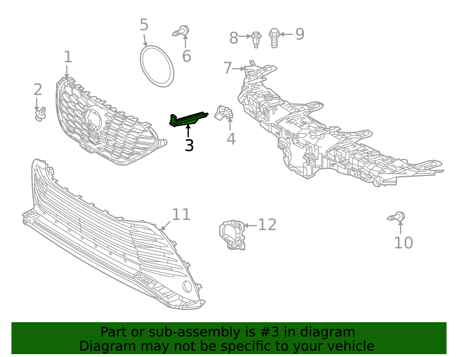 Upper Grille Lower Retainer 52526-0E010 | Toyota Parts Center