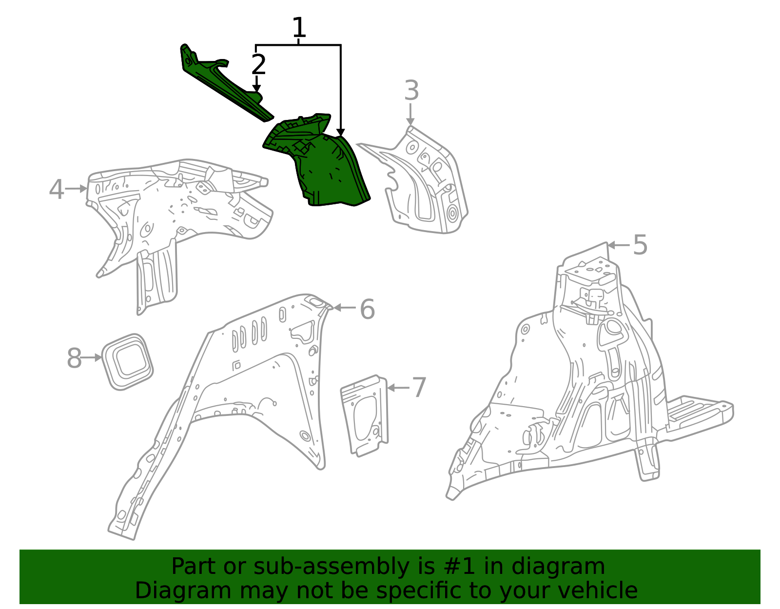 2021-2025 Chevrolet Trailblazer Driver Side Back Body Pillar Outer ...