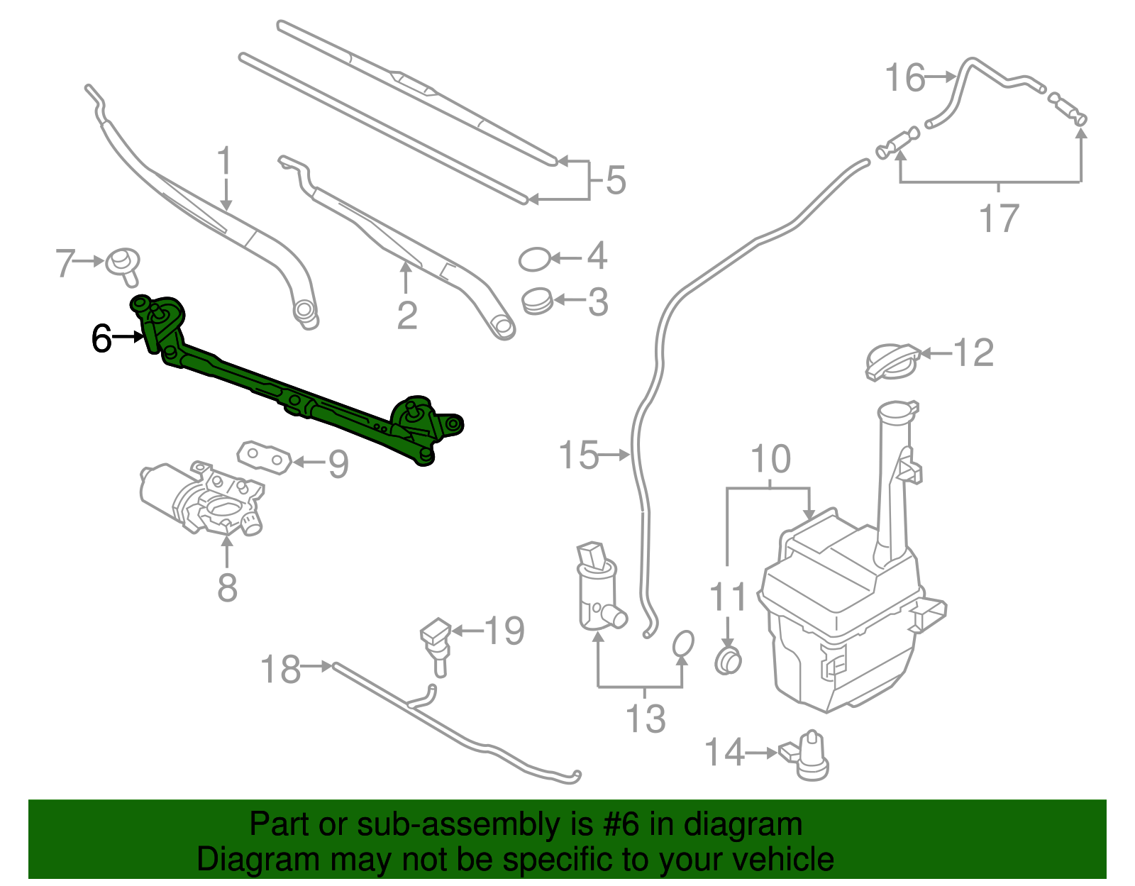 Hyundai - 98120-3S000 - Wiper Transmission - 2011-2017 Hyundai | OEM ...