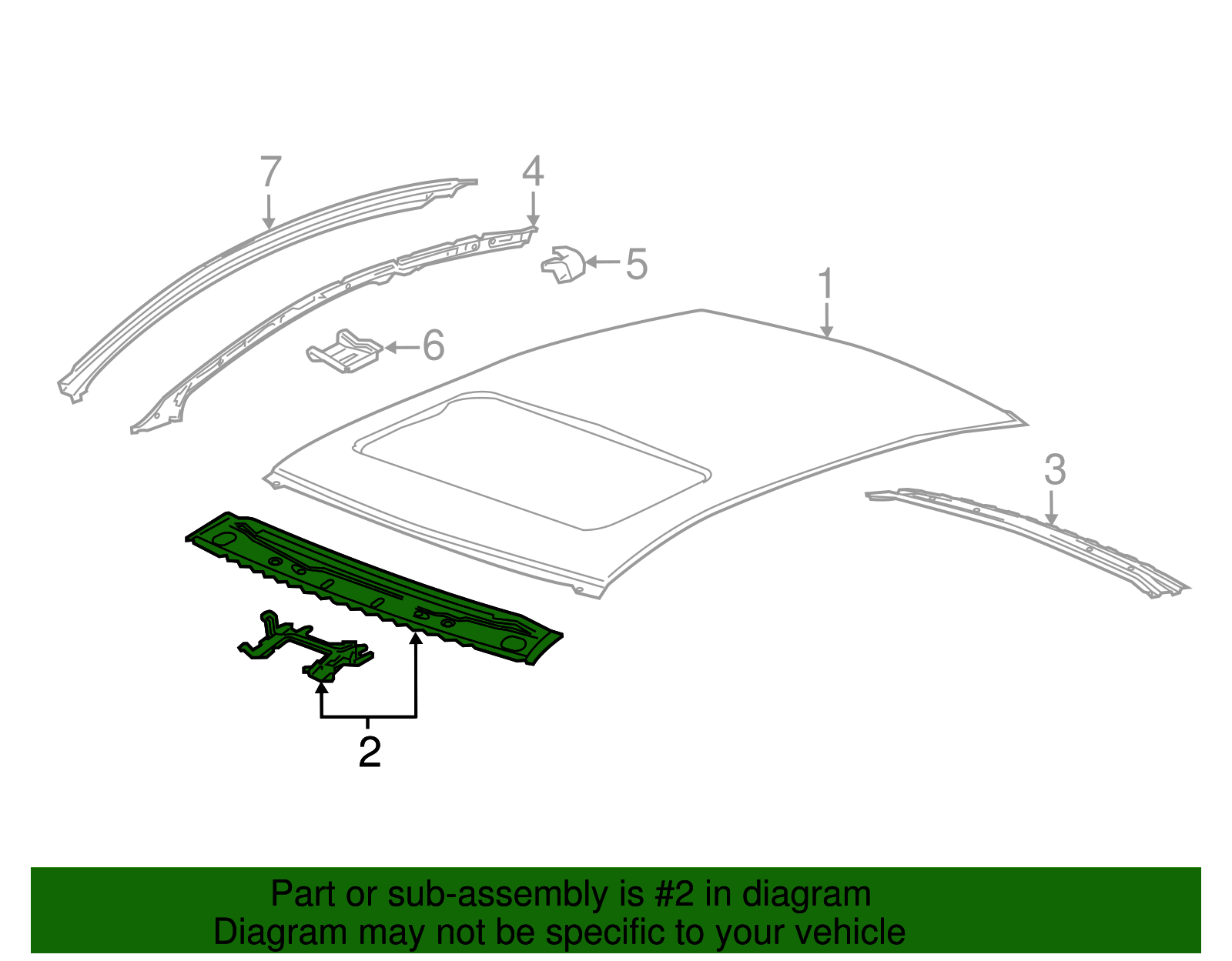 2016-2025 Chevrolet Malibu Front Roof Header Panel with Bracket ...