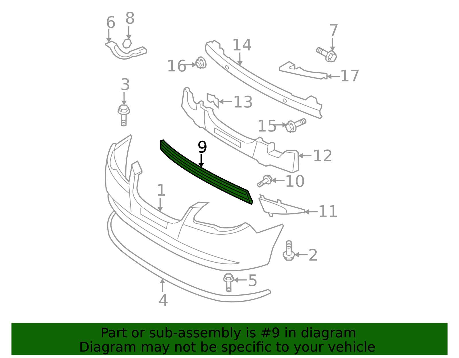 2007-2010 Hyundai Elantra Bumper Grille 86561-2H001 | MotorMotor