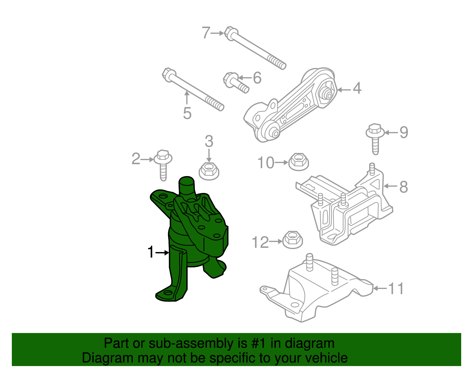 2011-2014 Mazda 2 Motor Mount D652-39-060H | OEM Parts Online