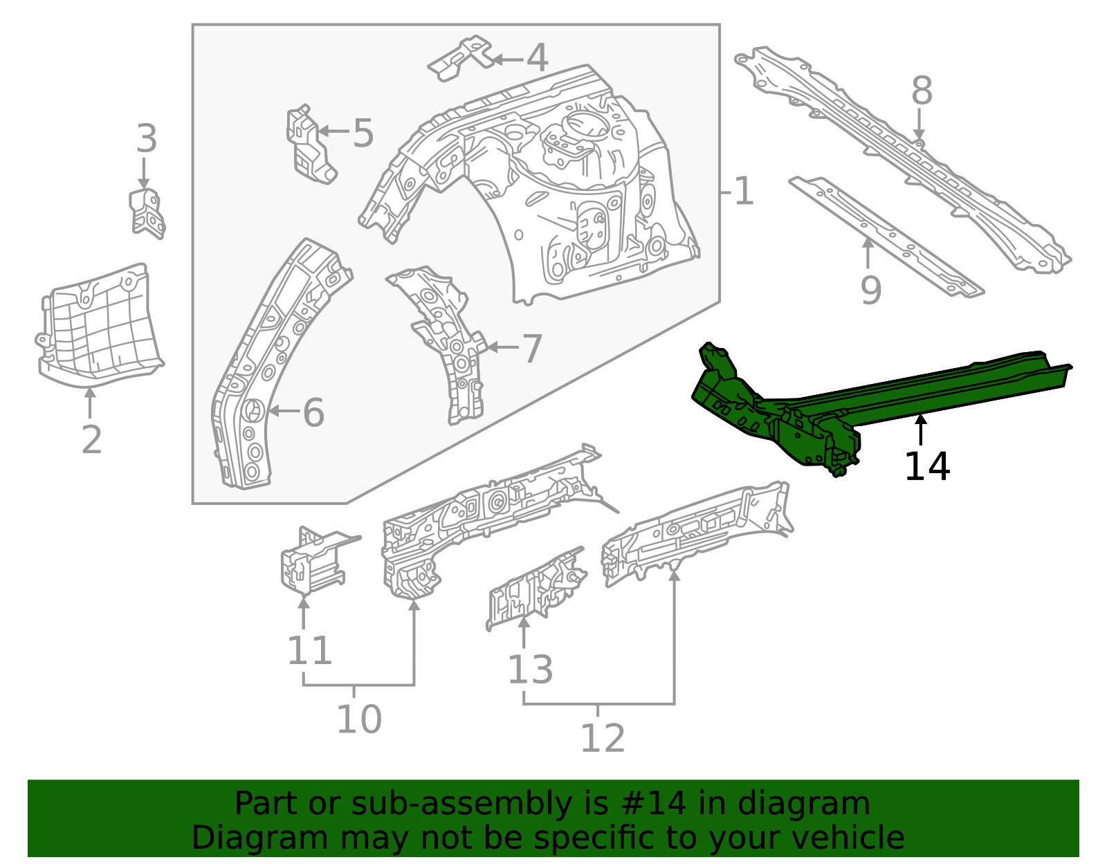 2023-2025 Toyota Crown Rail Section 57016-30060 | Toyota Parts Center