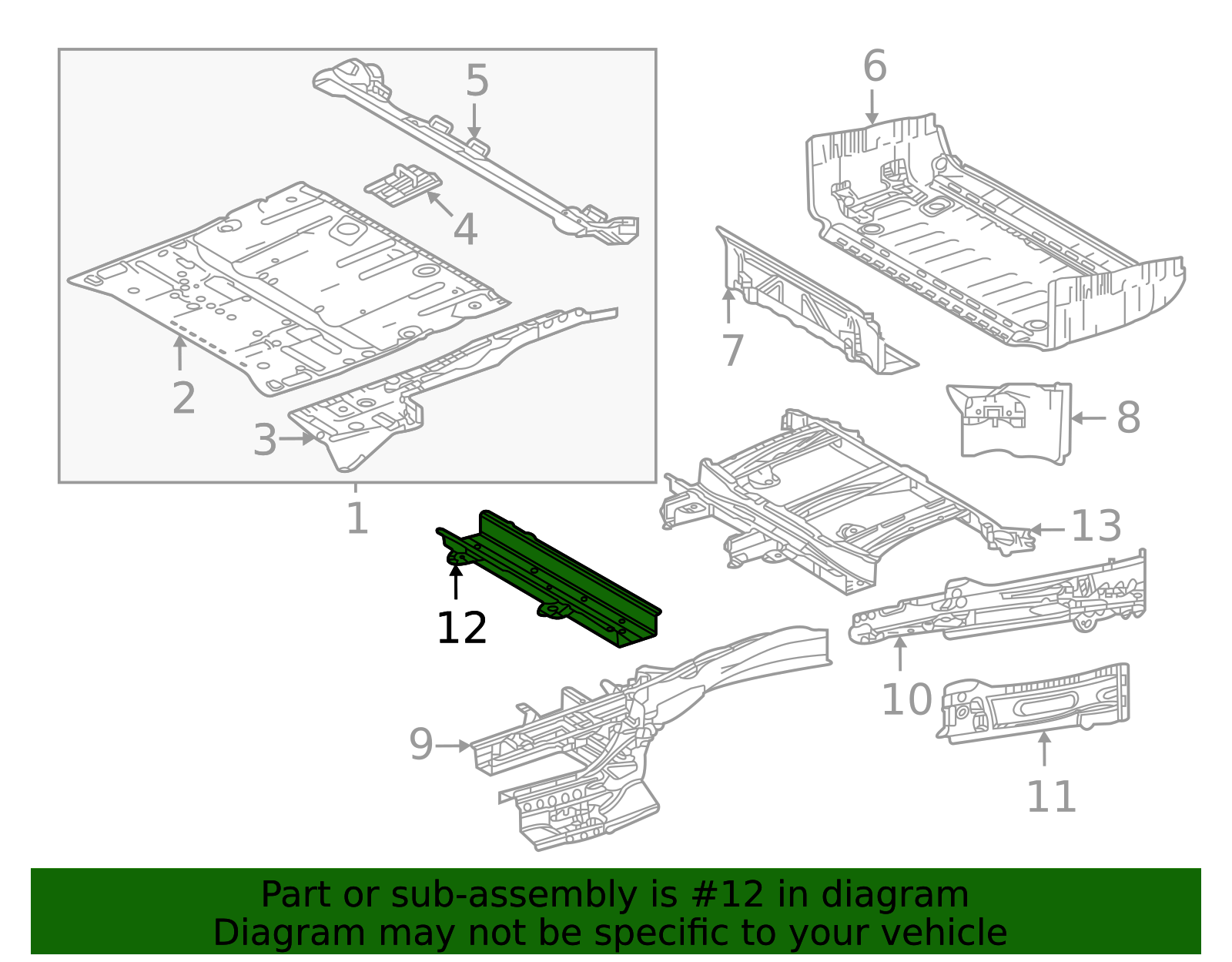 2021-2025 Toyota Sienna Front Cross-Member 57608-08030 | Toyota Parts ...