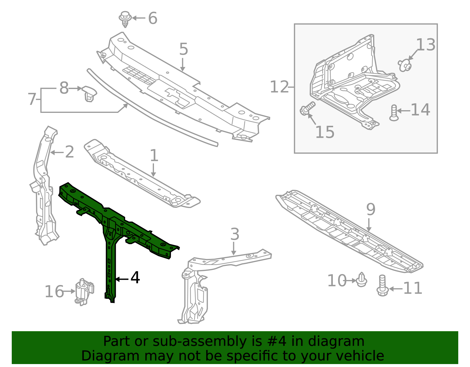 84191-3R501 - Upper Tie Bar 2014 Kia Cadenza | Kia.Parts Store