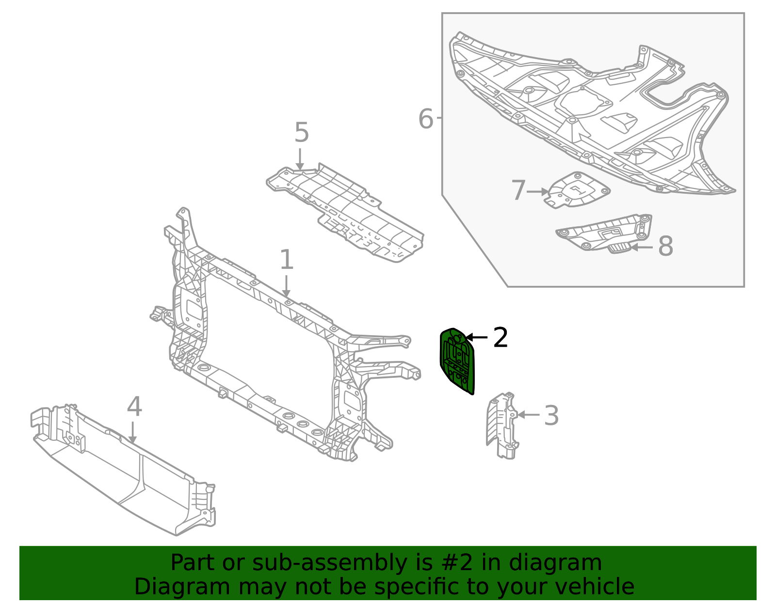 Hyundai - 64575-N9000 - Radiator Support Bracket - 2022-2025 Hyundai ...