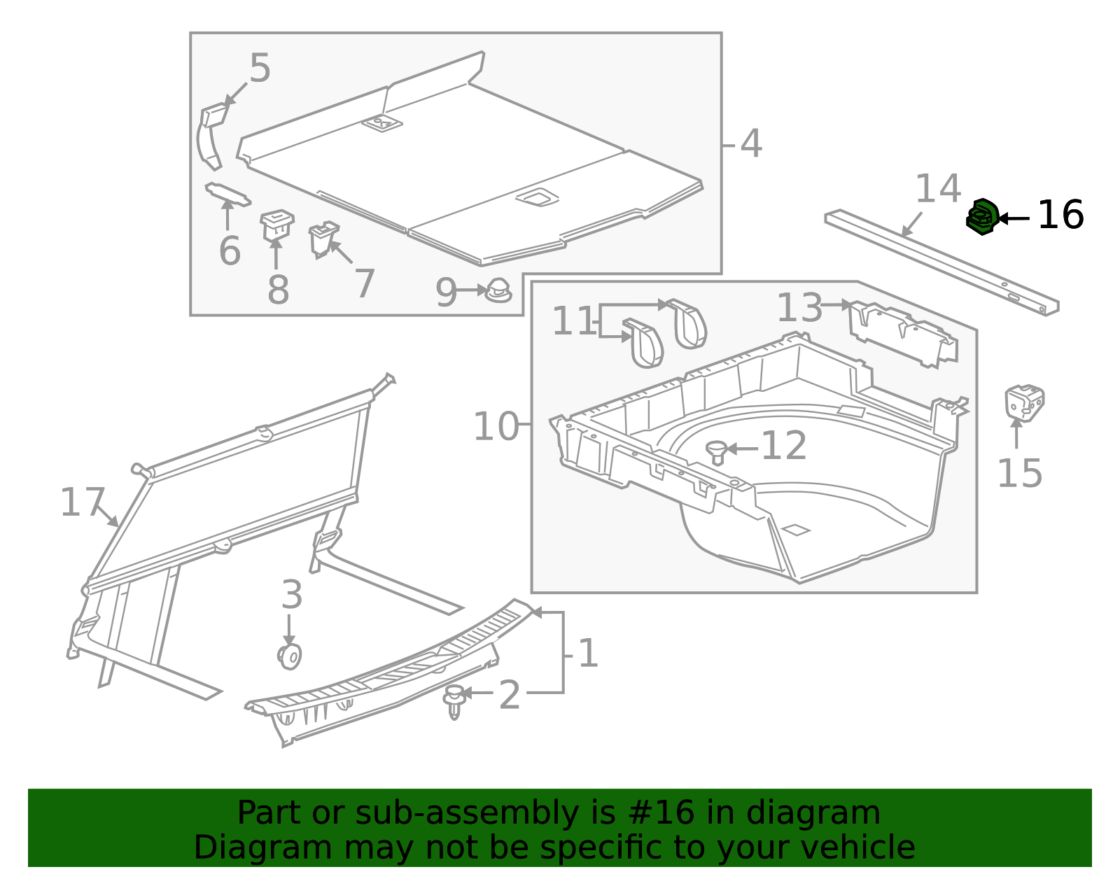 2010-2014 Cadillac CTS Rear Compartment Floor Panel Track Partition ...