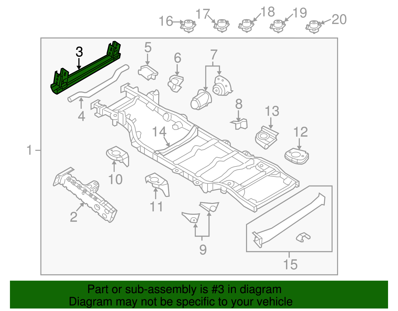 2007-2018 Jeep Crosmembe 68238769AA | Mopar Parts Canada