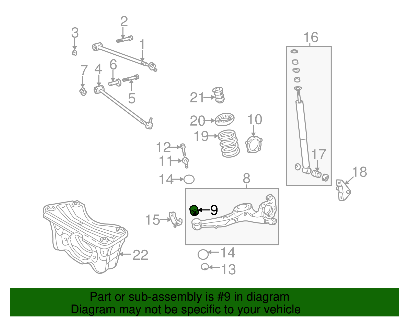 48725-42080 - Toyota Trailing Arm Bushing 2001-2005 Toyota RAV4 ...