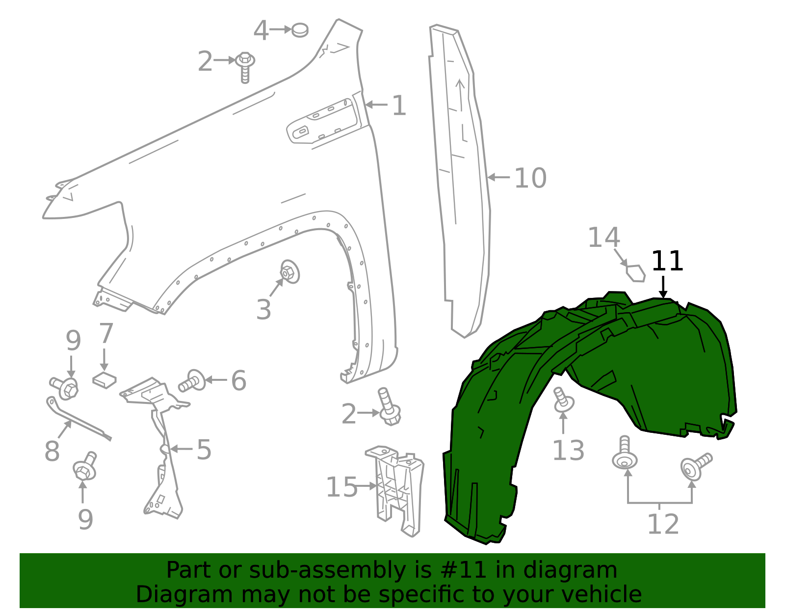 2019-2022 GMC Fender Liner - Driver's Side (LH) 84533748 | TascaParts.com