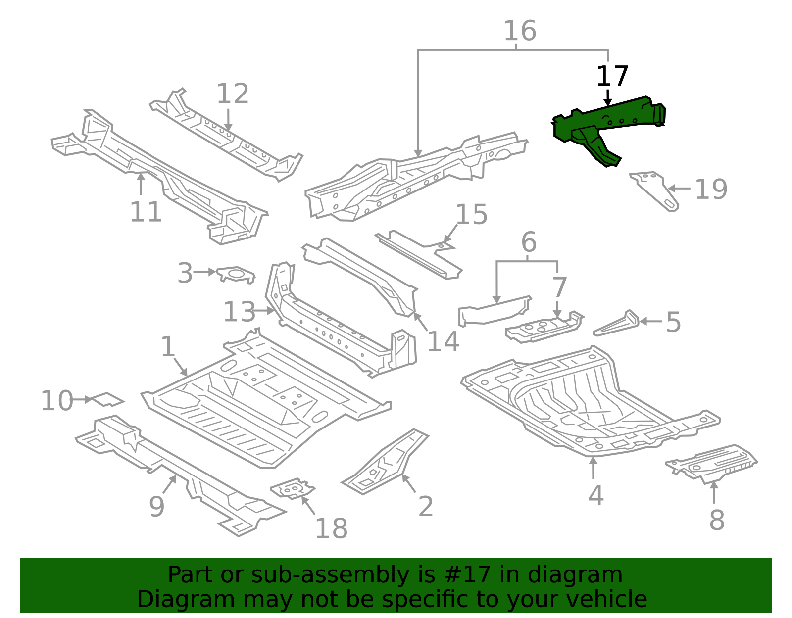 2019-2024 Toyota 2019-2024 Toyota - Rail Section 57603-0R031 | Sparks Parts