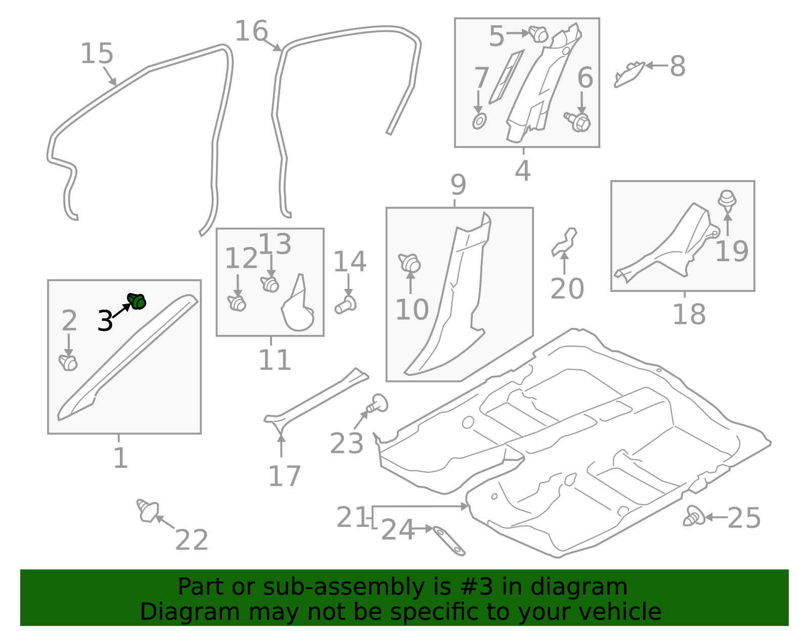 2012-2022 Subaru Windshield Pillar Trim Upper Clip 909150034 | Subaru ...
