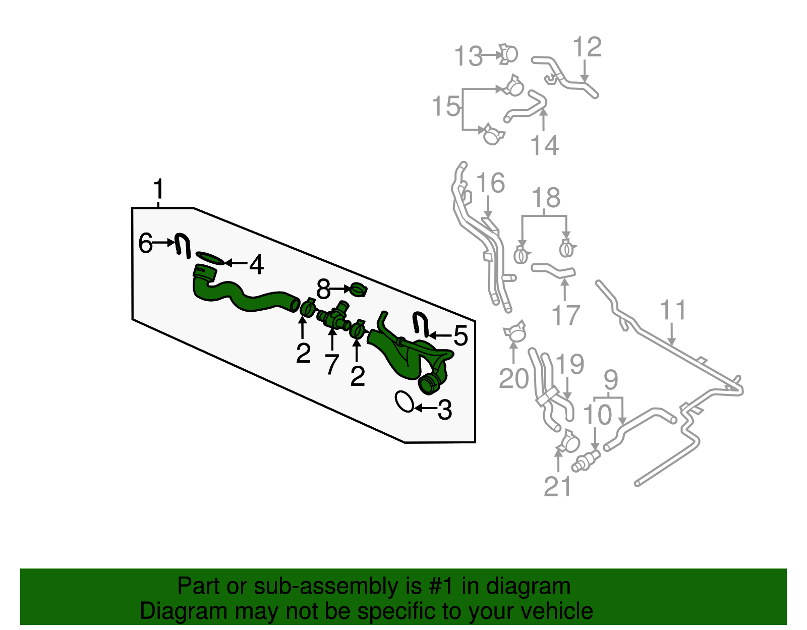 2008-2017 Volkswagen Upper Hose 3C0-122-101-GJ | VW Direct Auto Parts