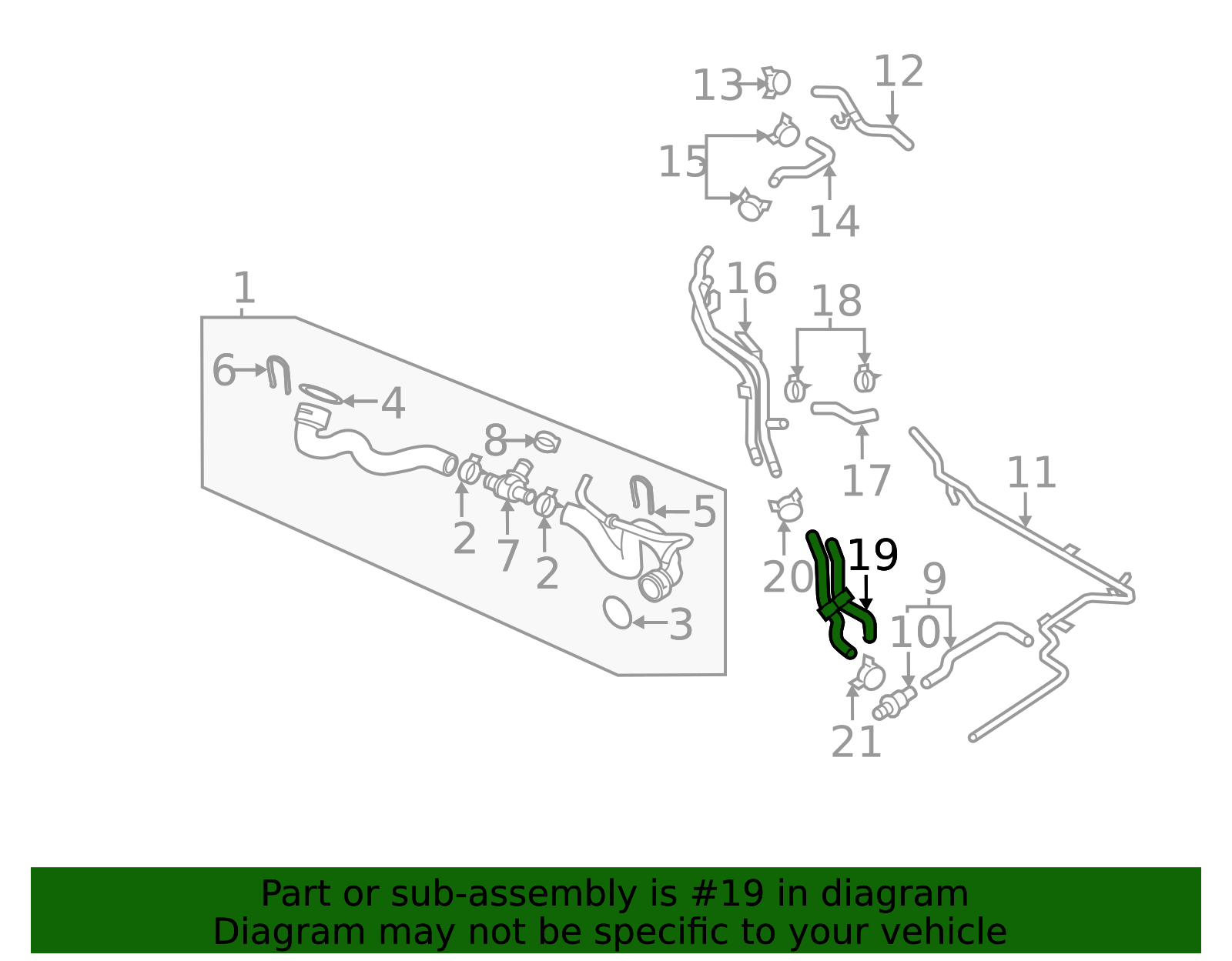 2008-2017 Volkswagen Engine Coolant Hose 3C0-122-063-M | VW Direct Auto ...