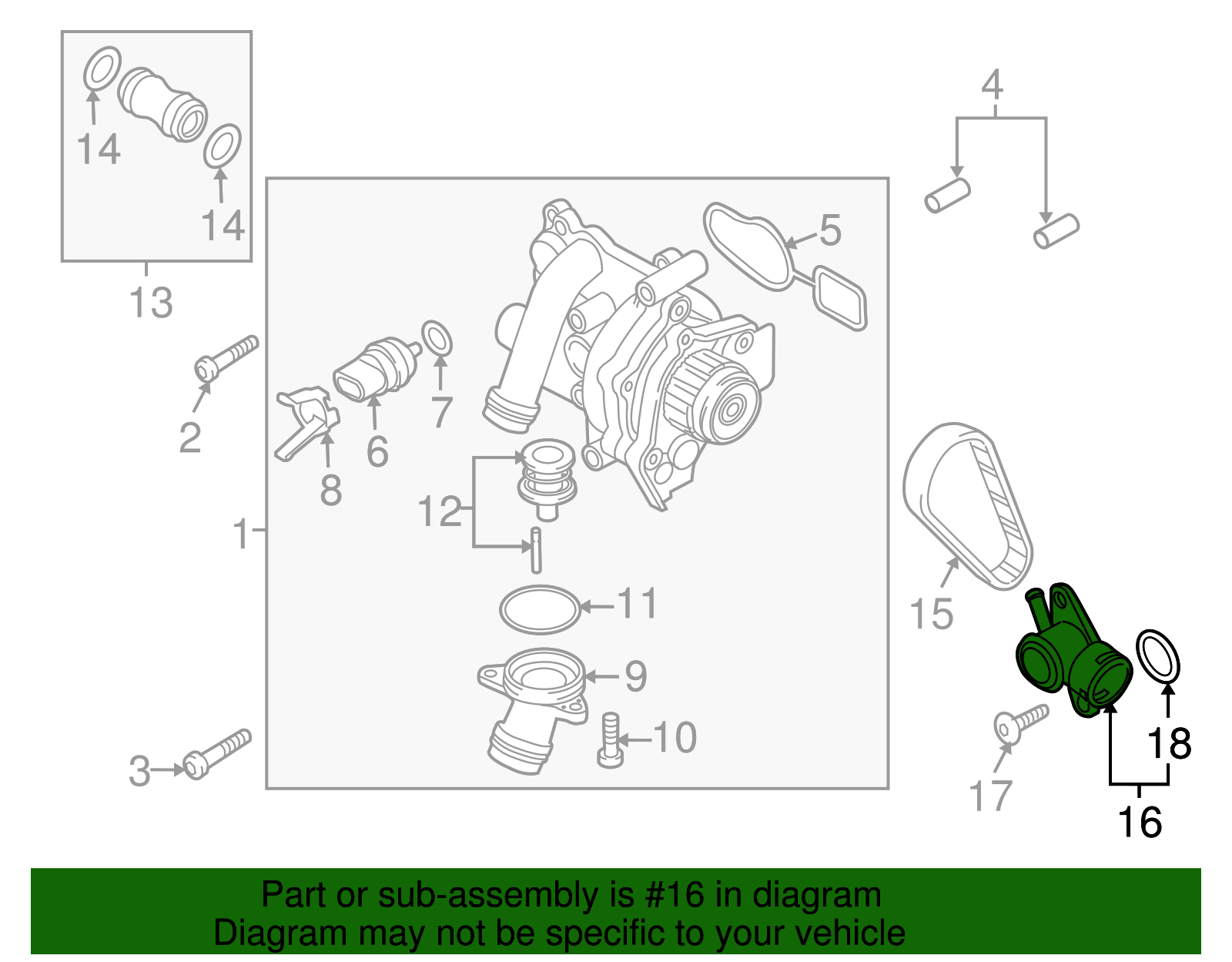06J-121-132-G - Engine Coolant Outlet Flange 2009-2018 Audi | Audi OEM ...