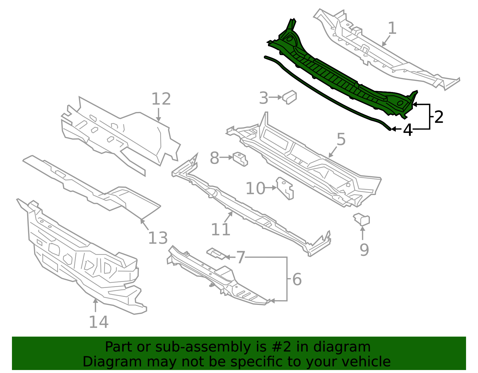 2015-2024 Ford Edge Cowl Grille KT4Z-58018A16-AA | Awesome Parts Ford